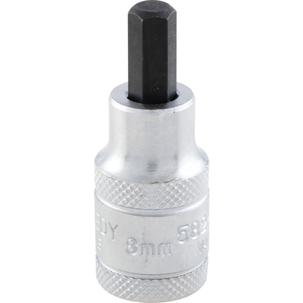 1/2in. Drive, Standard Hexagon Bit Socket, 8mm, Metric, Chromed Finish ...