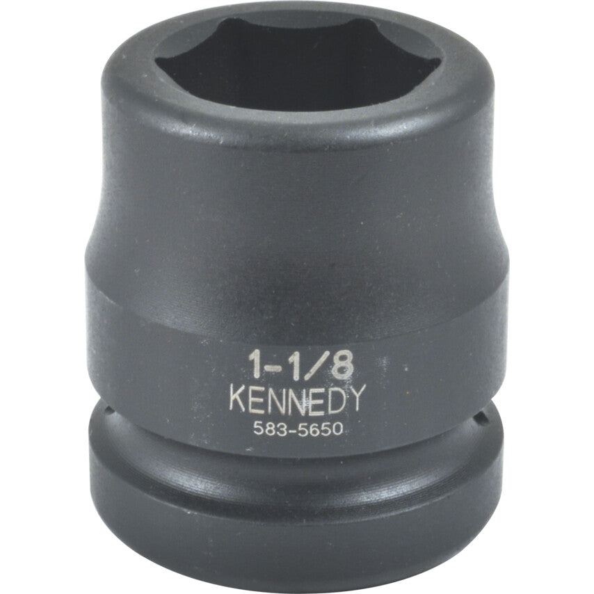 1in. Drive, Standard Hex Impact Socket, 1-1/4in. AF/Imperial, Black ...