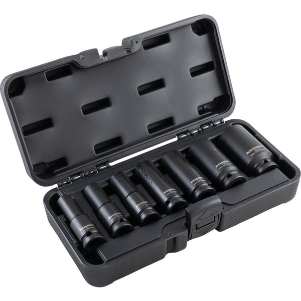 1/2in. Drive, Hex Impact Socket Set, 10mm - 30mm, Metric, Black Oxide ...